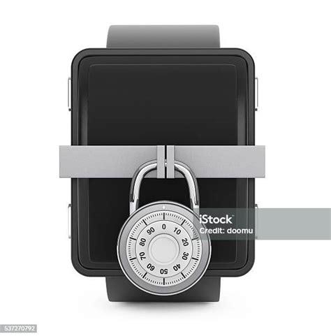 보안 컨셉입니다 스마트 워치 홉합 있는 맹꽁이자물쇠 3 D 렌더링 검은색에 대한 스톡 사진 및 기타 이미지 검은색 글로벌 커뮤니케이션 기업 재무와 산업 Istock