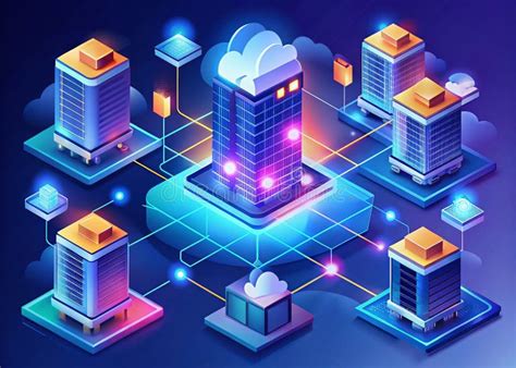 Visualizing The Global Cloud Computing Infrastructure An Isometric Illustration Of Data Servers