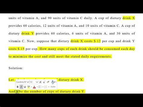 Linear Programming Word Problem Made Easy Youtube