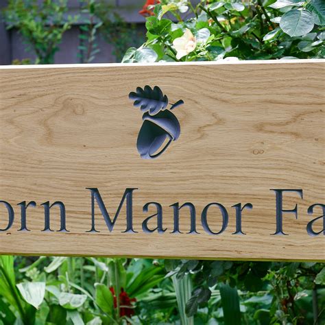 House Sign With Double Morticed Posts The Engraved Oak Company