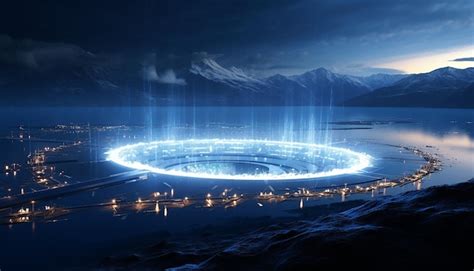 Premium Photo A Large Particle Collider Shown Under Lake Geneva And