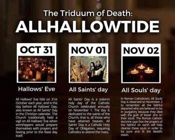 Days Of The Dead Triduum All Hallows Eve All Saints Day All Souls Day