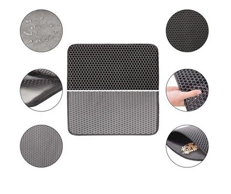 Килим за събиране на пясъчни гранули за котки графит 45х60 см Vivre