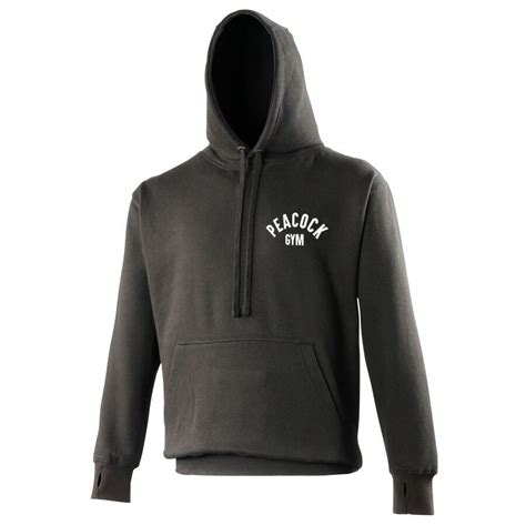 Peacock Full Hoody Charcoal And White Peacock Gym Clothing