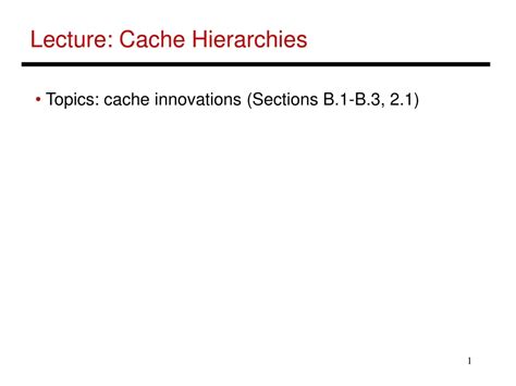 PPT Lecture Cache Hierarchies PowerPoint Presentation Free Download ID