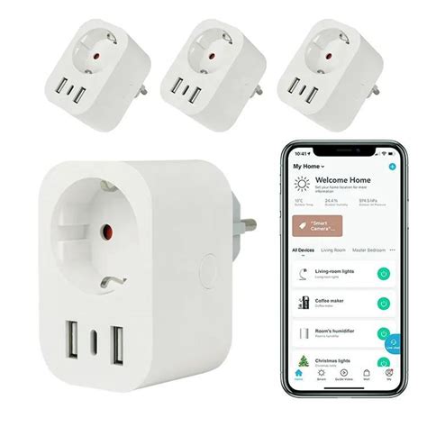 Tuya Wifi Smart Socket Usb Socket Type C Eu Plug Smart Home And Power
