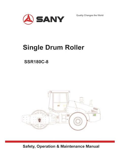 Manual de operação e manutenção em PDF do rolo compactador único Sany