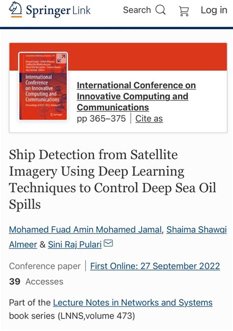Checkout Our Scientific Paper Ship Detection From Satellite Imagery Using Deep Learning