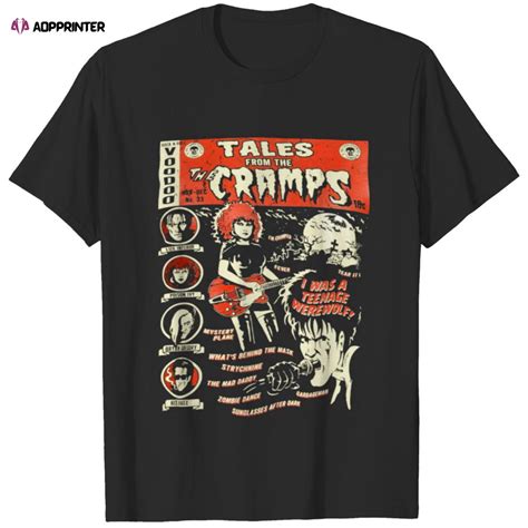 The Cramps Mens Psychobilly T Shirt Vince Ray Poison Ivy Lux Interior