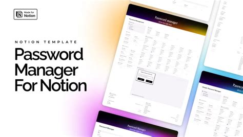 password manager notion template personal template