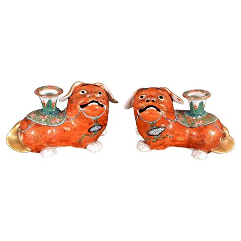 Pair Of Chinese Porcelain Foo Dogs For Sale At 1stdibs