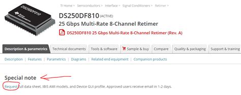 The Full Data Sheet For DS250DF810 DS280DF810 And DS280MB810 Interface Forum Interface TI