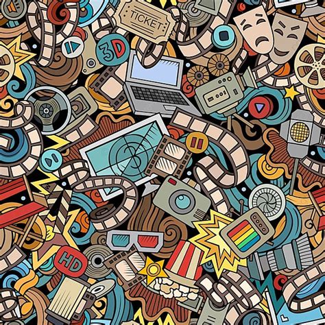 만화 귀여운 한다면 영화관 원활한 패턴 배경 극장 무늬 제전 배경 일러스트 및 사진 무료 다운로드 Pngtree