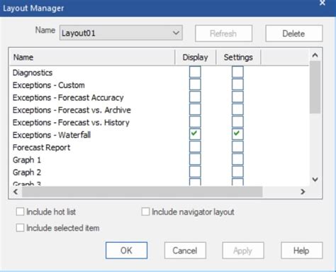 Working With Layouts Forecast Pro