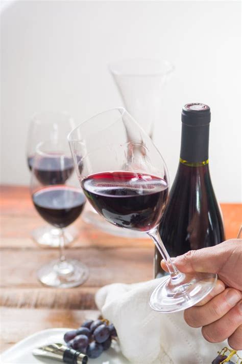 Professional Red Wine Tasting Event With High Quality Wine Glass Stock