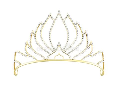 Золотой Diadem изолированный на белой предпосылке 3d представляют