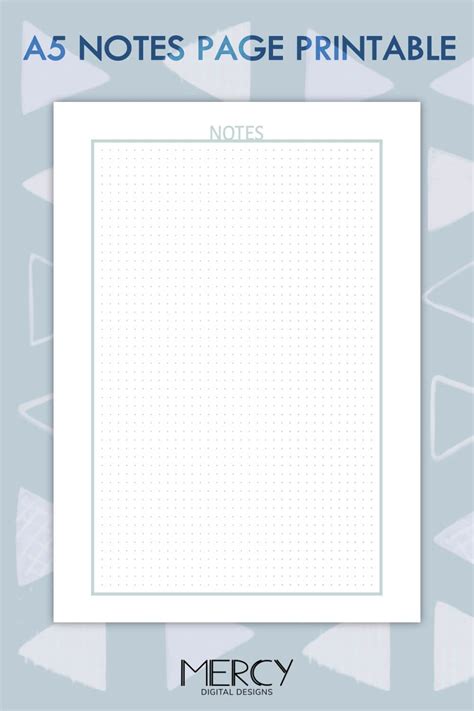 A5 Notes Printable Lined Notes Dot Grid Notes Pastel Notes Etsy