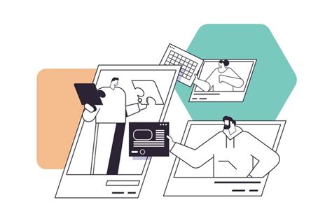 Premium Vector Businesspeople In Web Browser Windows Discussing