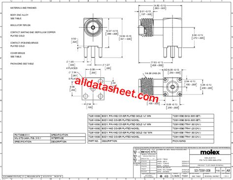 Mil Std 348a Datasheetpdf Molex Electronics Ltd
