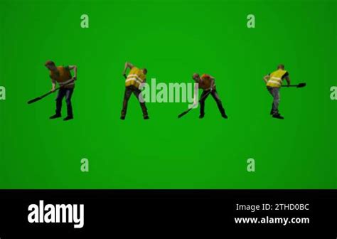 Construction Worker Green Screen Working Walking Dancing Mobile