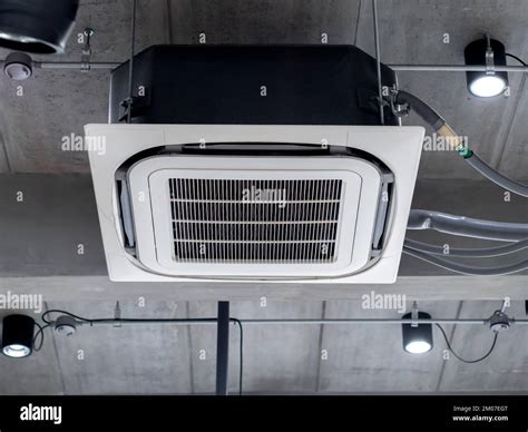 Ceiling Mounted Cassette Type Air Conditioner Decoration Near The Spot