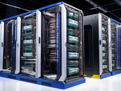 A Blue And White Computer Case With The Word Quot Power Quot On The Bottom Premium Ai