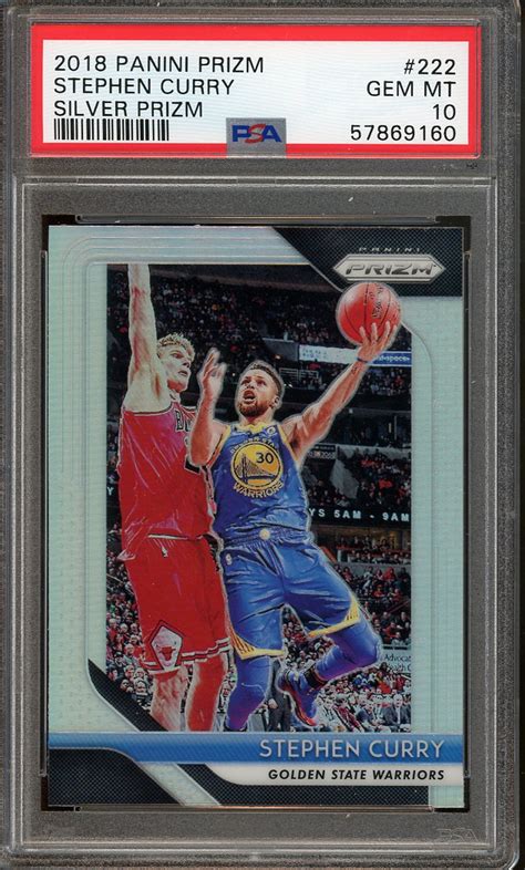 2018 Panini Prizm Stephen Curry 222 Silver Prizm PSA 10 X Real