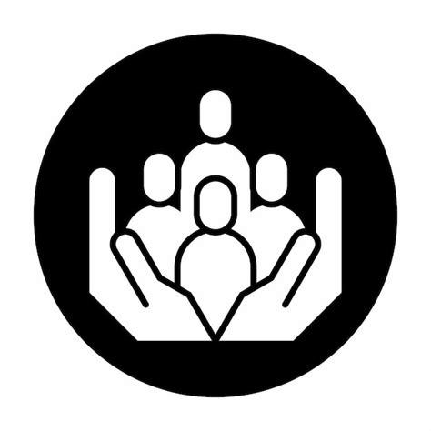 Grupo De Personas Icono Logo Comunidad Negro Círculo Blanco Diseño