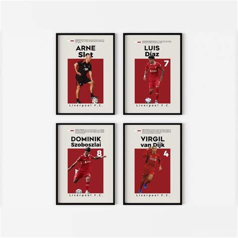 Liverpool FC Poster Bundle Set Of 4 Szoboszlai Diaz Arne Slot