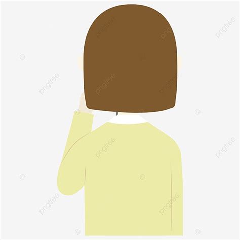 귀 엽 고 아름 다운 뒷모습 여자 캐릭터 일러스트 요소 절묘한 캐릭터 손으로 그린 요소 만화 Png 일러스트 및 Psd 이미지 무료 다운로드 Pngtree