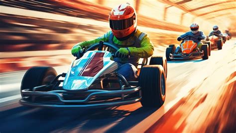 Premium Photo Race Through A Thrilling Karting Course Maneuvering