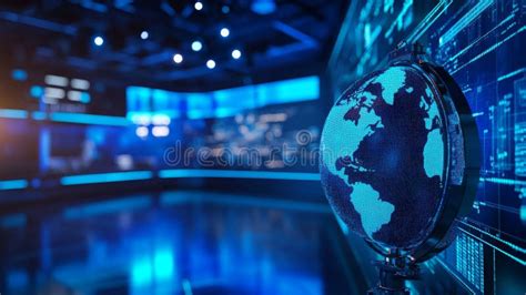 A Globe In A Futuristic Setting Representing Global Connectivity Data Visualization Network