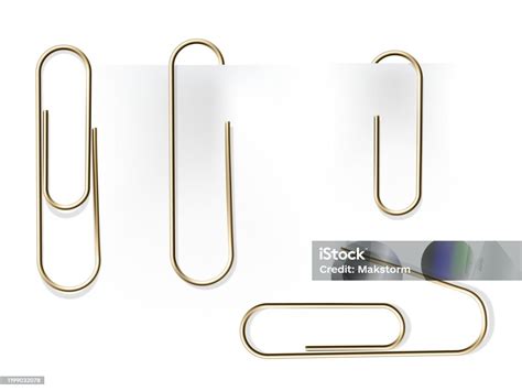 逼真的金屬迴紋針組向量集 用於存放幾張紙的文具迴紋針配件向量圖形及更多一組物體圖片 一組物體 信 文件 修理 Istock