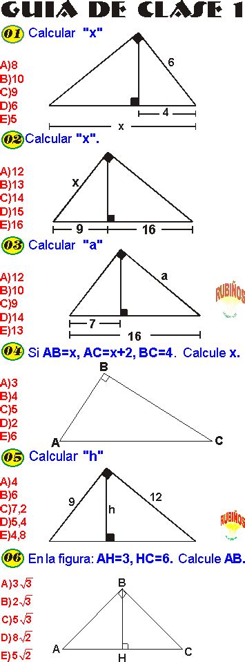 METRICAS EN TRIANGULOS RECTANGULOS EJEMPLOS Y EJERCICIOS RESUELTOS DE