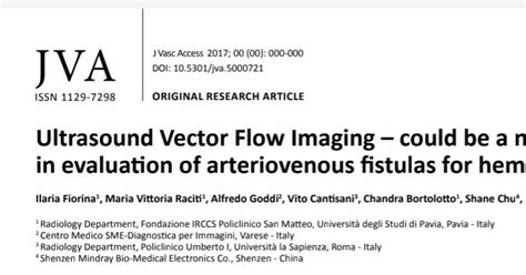 BÀi SoẠn VỀ SiÊu Âm ChẨn ĐoÁn Ultrasound Vector Flow Imaging For Avf Fistula