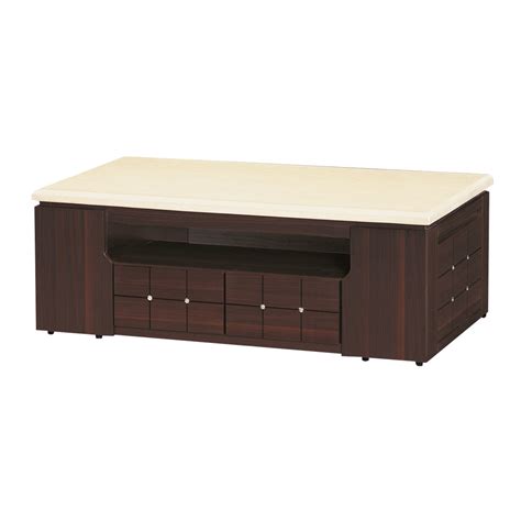 綠活居 河內 現代43尺雲紋石面大茶几附贈收納椅凳二張 130x70x45cm免組 茶几 寬121~150cm Yahoo奇摩購物中心