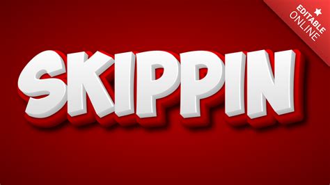 Skippin Red 3d Style Text Effect Generator