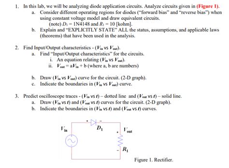 Solved In This Lab We Will Be Analyzing Diode Chegg