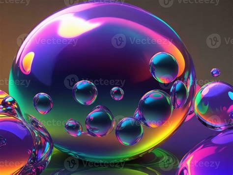 Ai Generated Bubble Abstract D Render Of Colorful Bubbles Abstract Background Generative Ai