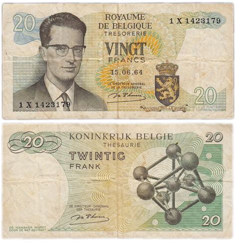 Банкнота Бельгия 20 франков 1964 год стоимостью 420 руб