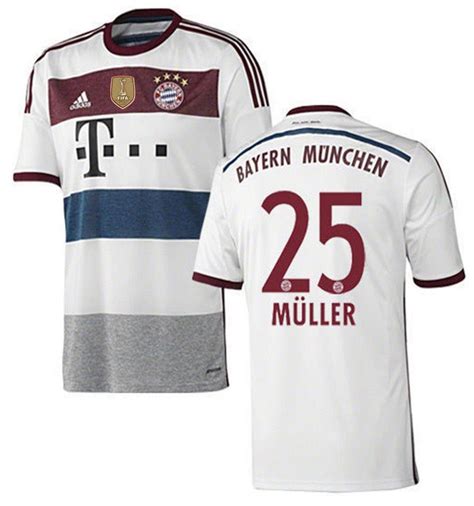 ADIDAS THOMAS MULLER BAYERN MUNICH AWAY JERSEY 2014 15 FIFA WCC PATCH