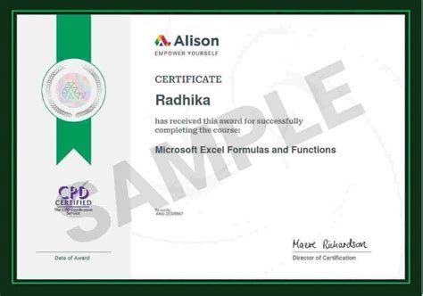 Microsoftexcel Excelskills Dataanalysis Alisoncertified Radhika M