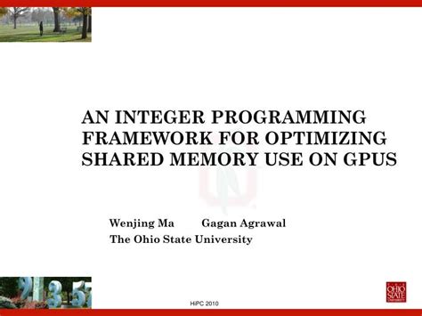 Ppt An Integer Programming Framework For Optimizing Shared Memory Use On Gpus Powerpoint