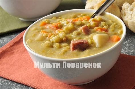 Гороховый суп с копченостями в мультиварке | Мультиповаренок | Soup ...