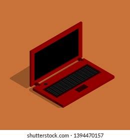 Red Isometric Laptop Vector Design Stock Vector Royalty Free