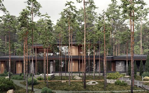 Портфолио Вилла в сосновом лесу Tropical Architecture Modern