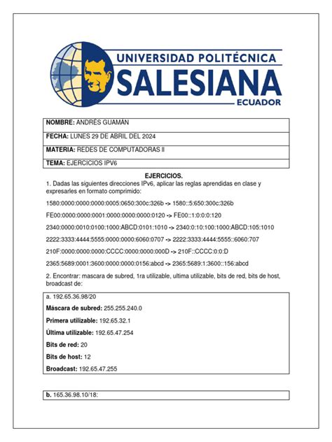 Formato Comprimido Ipv6 Pdf