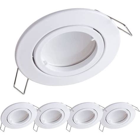 Lot De Spots LED Encastrables Ronds Blanc Chaud W V Dimmable Module GU Orientable