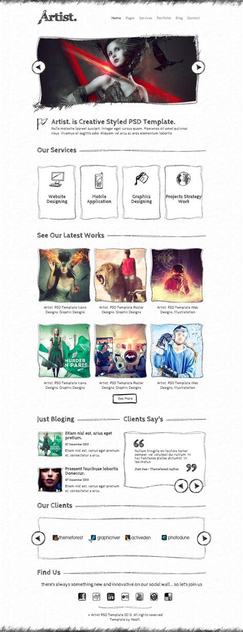 Artist Sketch Responsive HTML Template
