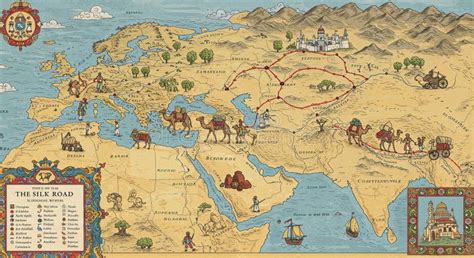Ancient Silk Road Map Stock Illustrations 37 Ancient Silk Road Map